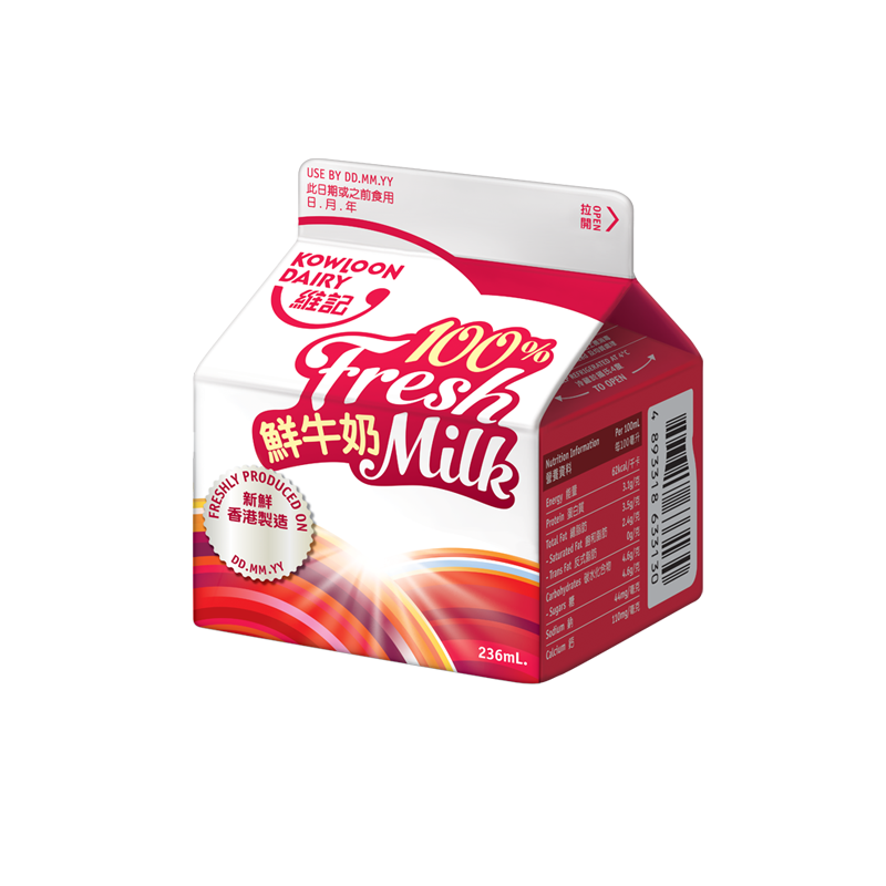 100% Fresh Milk (236mL) - Kowloon Dairy Home Delivery